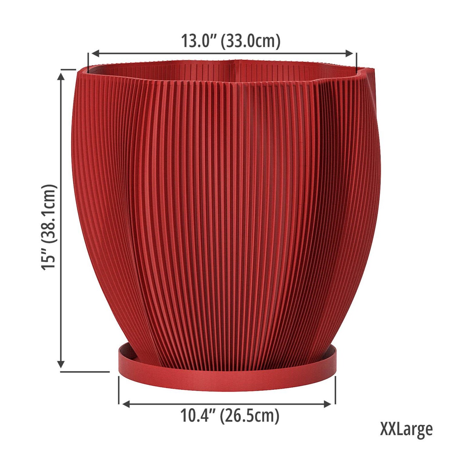 Lava Red Coconut Design Planter Pot With Drainage & Water Plate - Etsy