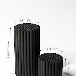 Set of 2 Modern Pillar Plant Stands, Short and Tall Combo, Indoor and ...