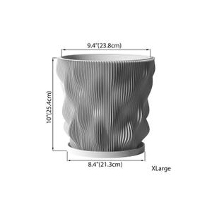 Planter Pot With Drainage, Snow White Wave Design for Small and Large ...