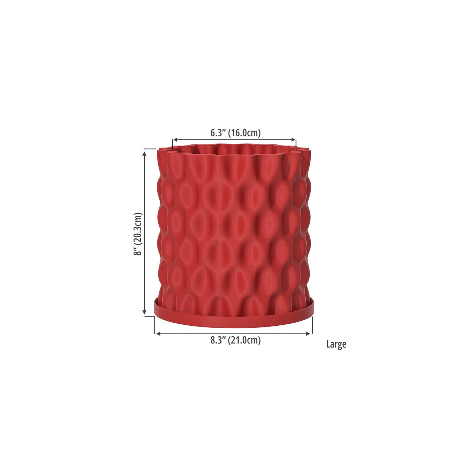 Lava Red Plop Design Planter Pot With Drainage & Water Plate - Etsy
