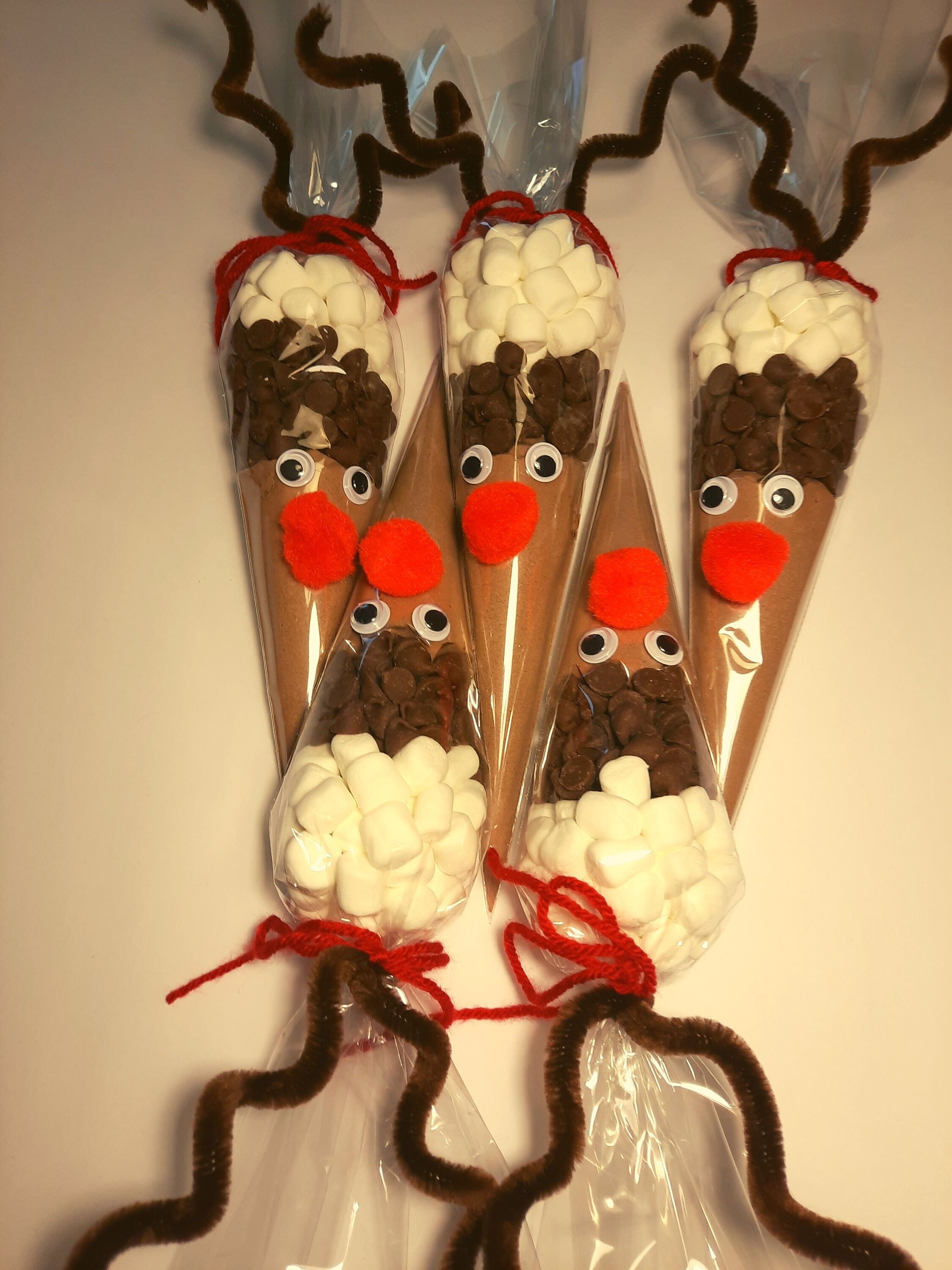 Reindeer Hot Cocoa Cone, Christmas Party Favor, Hot Chocolate Gift ...