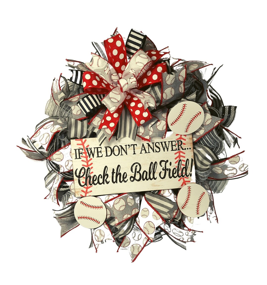 Baseball Wreath for Your Front Door ,summer Doorhanger, Sports Mom ...