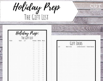 Holiday Prep PDF Printable Planners: to Do List, Meal Plan, Gift List ...
