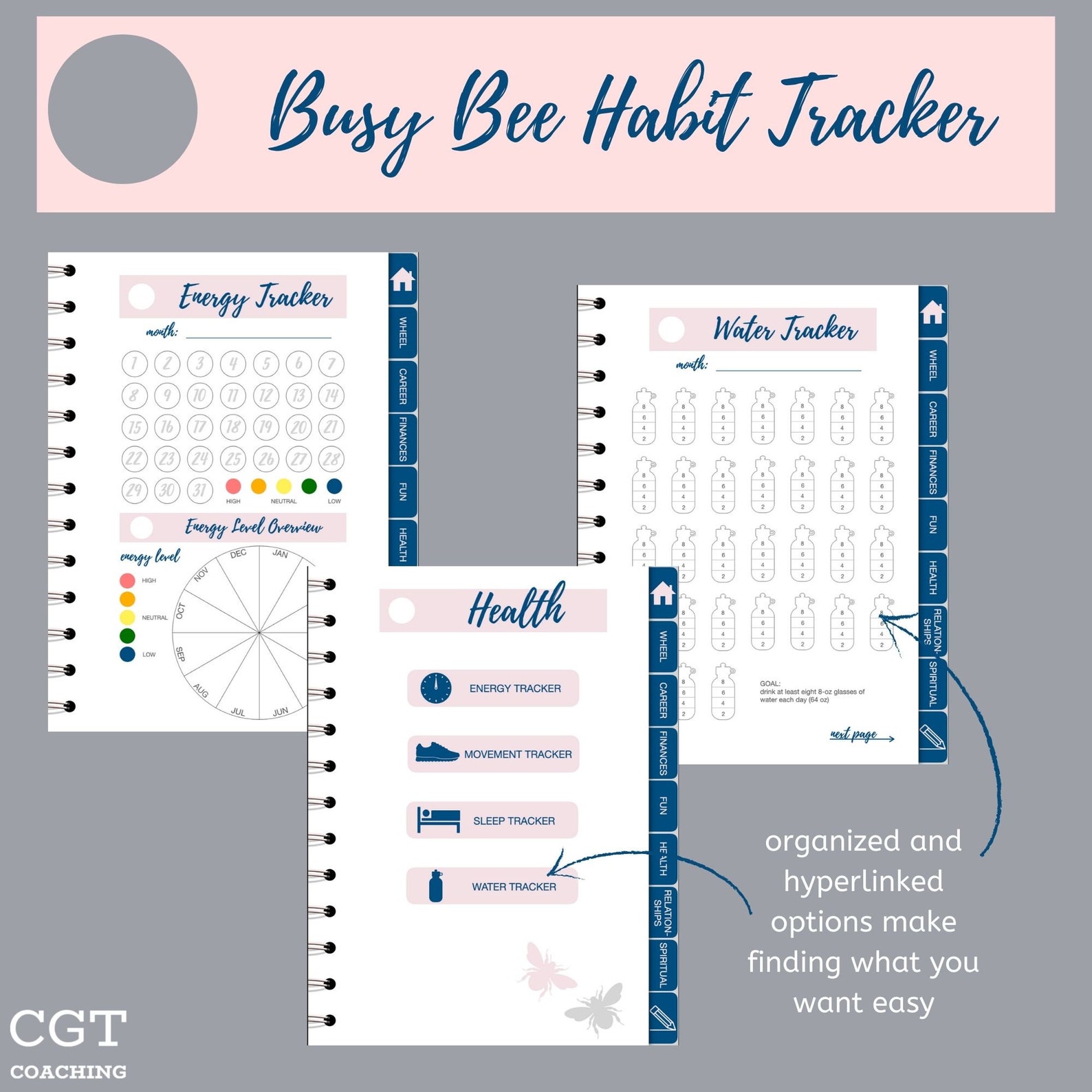The Busy Bee Habit Tracker With Hyperlinks for Use in Goodnotes ...