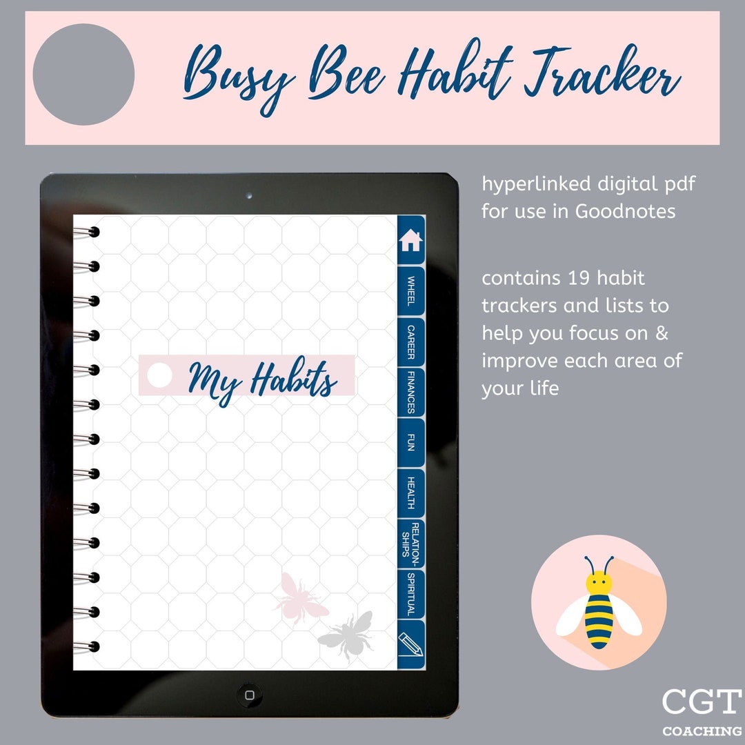 The Busy Bee Habit Tracker With Hyperlinks for Use in Goodnotes ...