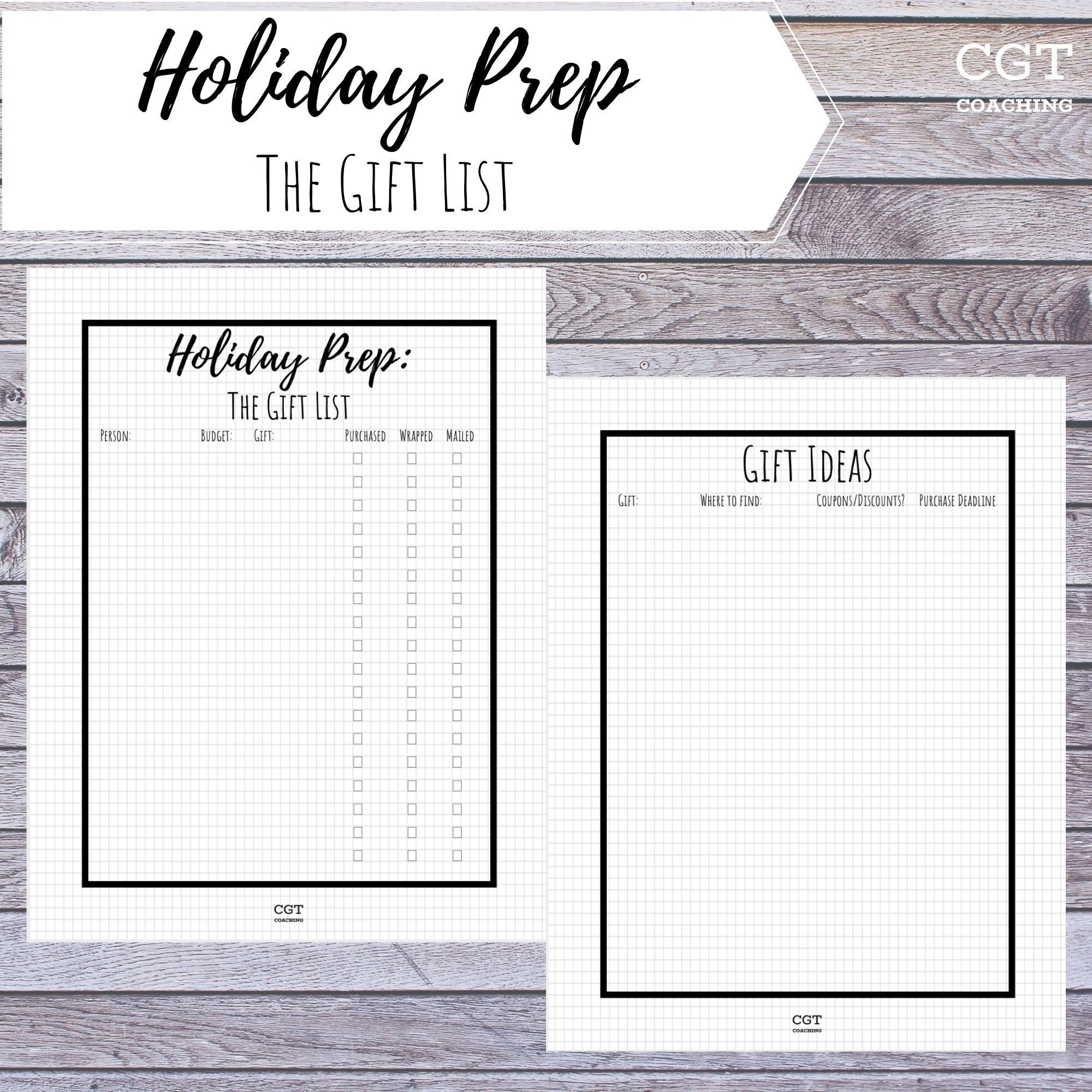 Holiday Prep PDF Printable Gift Planner - Etsy