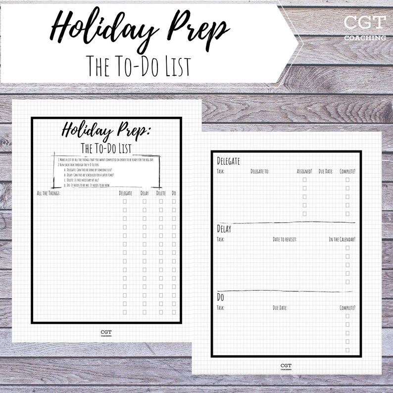 Holiday Prep PDF Printable Planners: to Do List, Meal Plan, Gift List ...