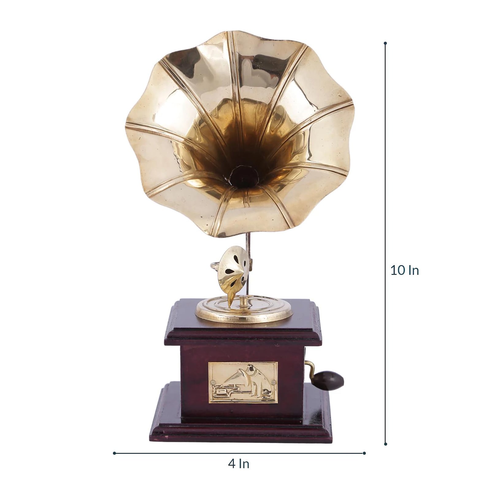 Mini Brass Gramophone Figurine – 10 Inch Vintage Phonophone Replica ...