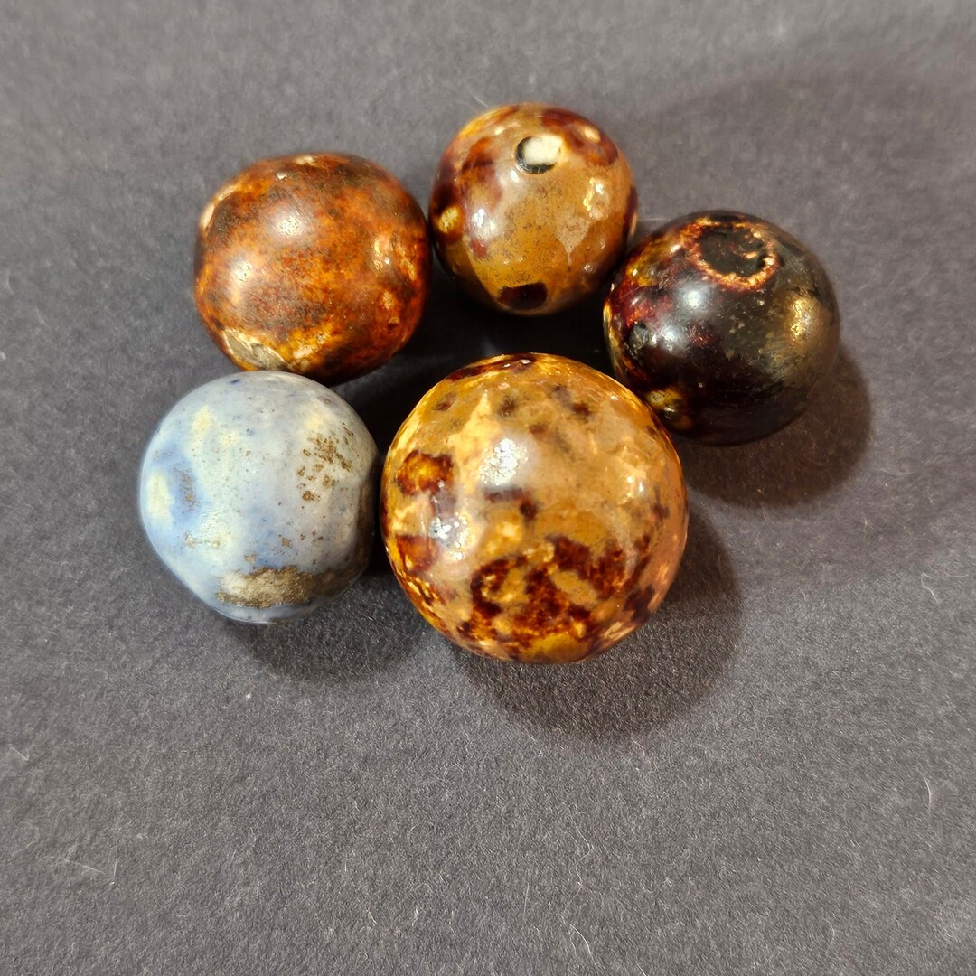 Antique Bennington Salt Glazed/satin Marbles .5" to .75" Germany 1800s 5 Count - Etsy