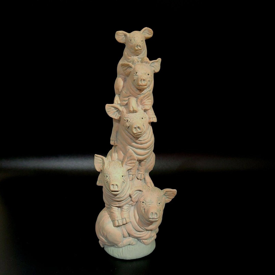 Ceramic Pile or Stack of Pigs Totem Pole of Five Piglets - Etsy
