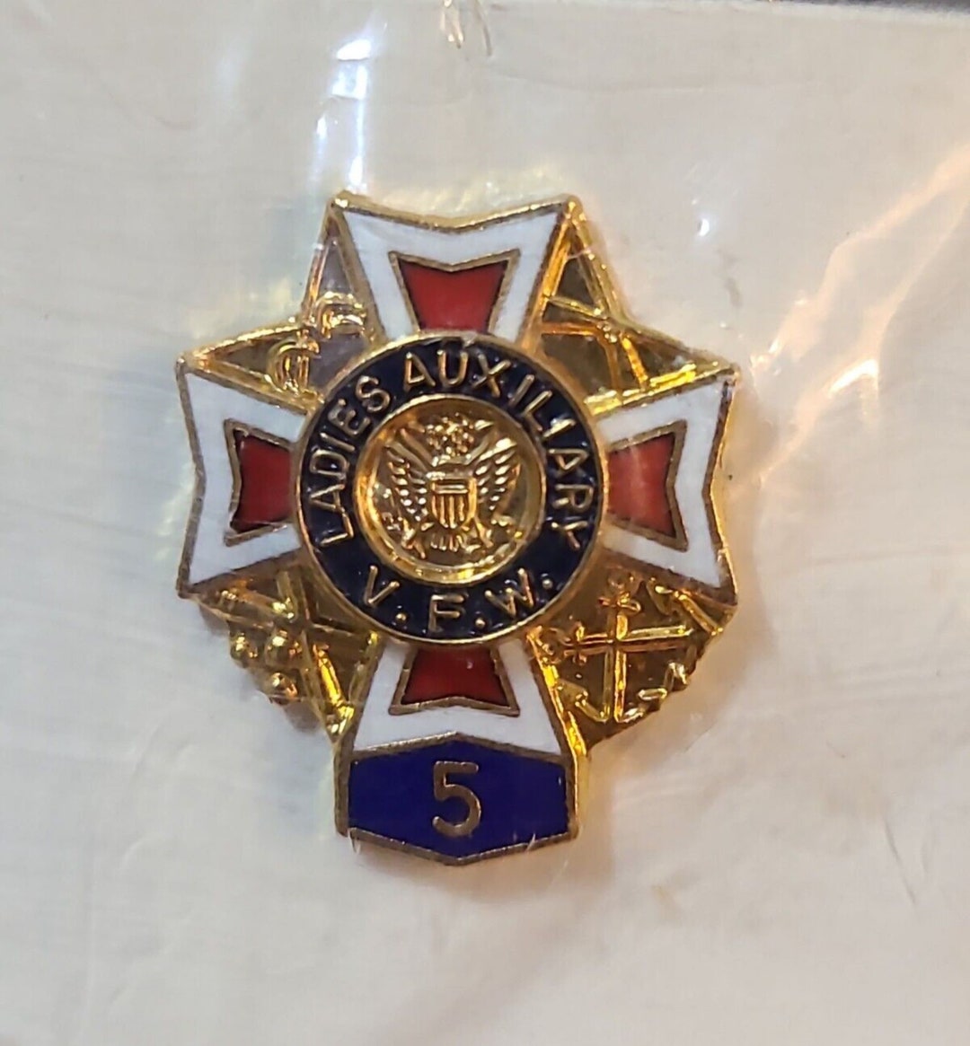 VFW Veterans of Foreign Wars Ladies Auxiliary 5 Year Lapel Hat Pin Back ...