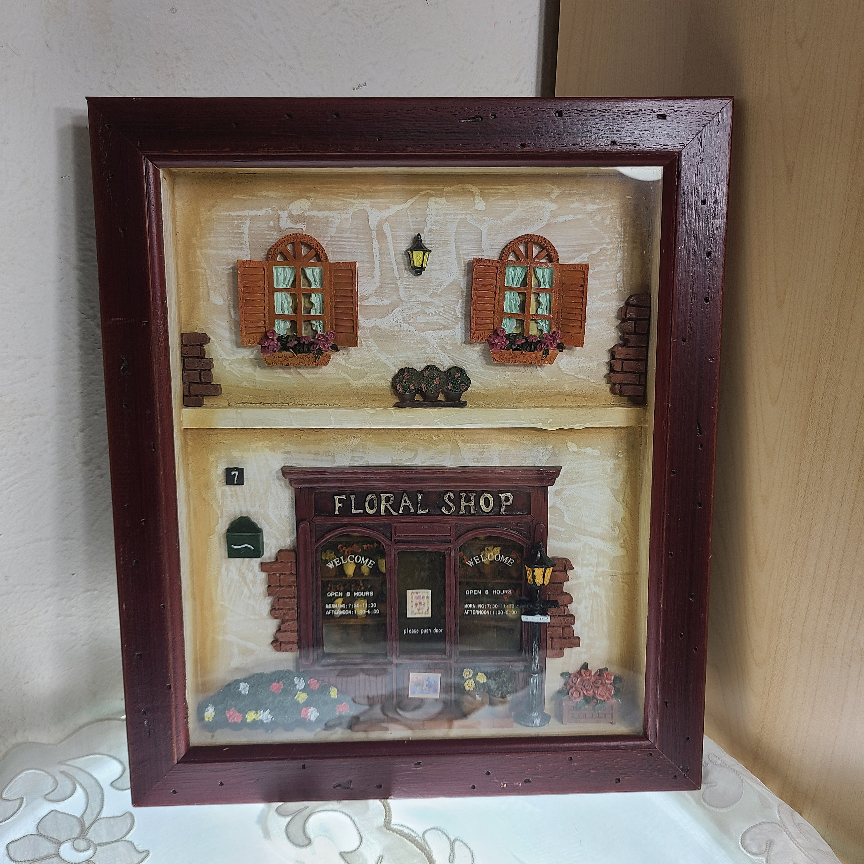 Vintage Arister Gifts Inc. Floral Shop Storefront Shadow Box Miniature ...