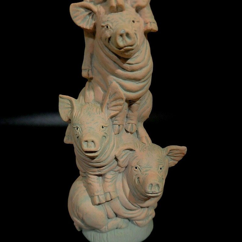 Ceramic Pile or Stack of Pigs Totem Pole of Five Piglets - Etsy