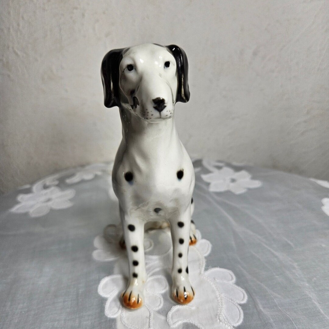 Vintage Dalmation Sitting Ceramic Figurine Made in Japan Fire Dog ...
