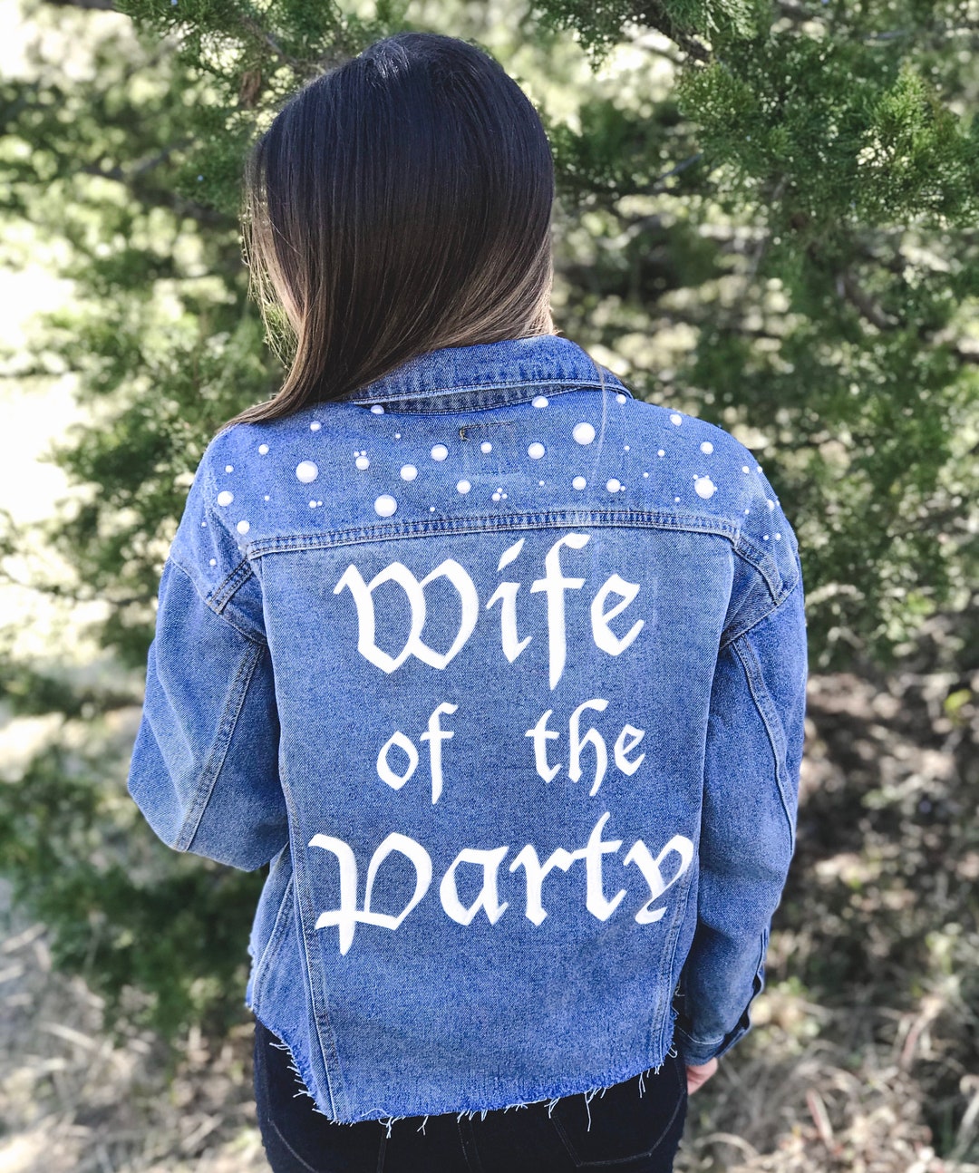 Wife of the Party Jacket Bridal Denim Jacket bride Denim Jacket Custom ...