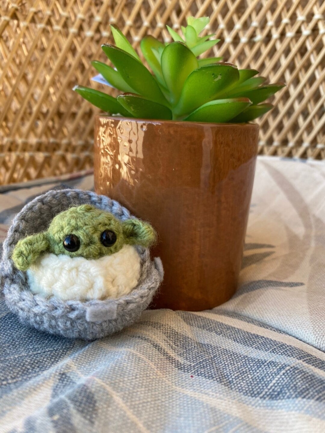 Handmade Green Baby Alien Crochet Plushie - Adorable 2-inch Miniature ...