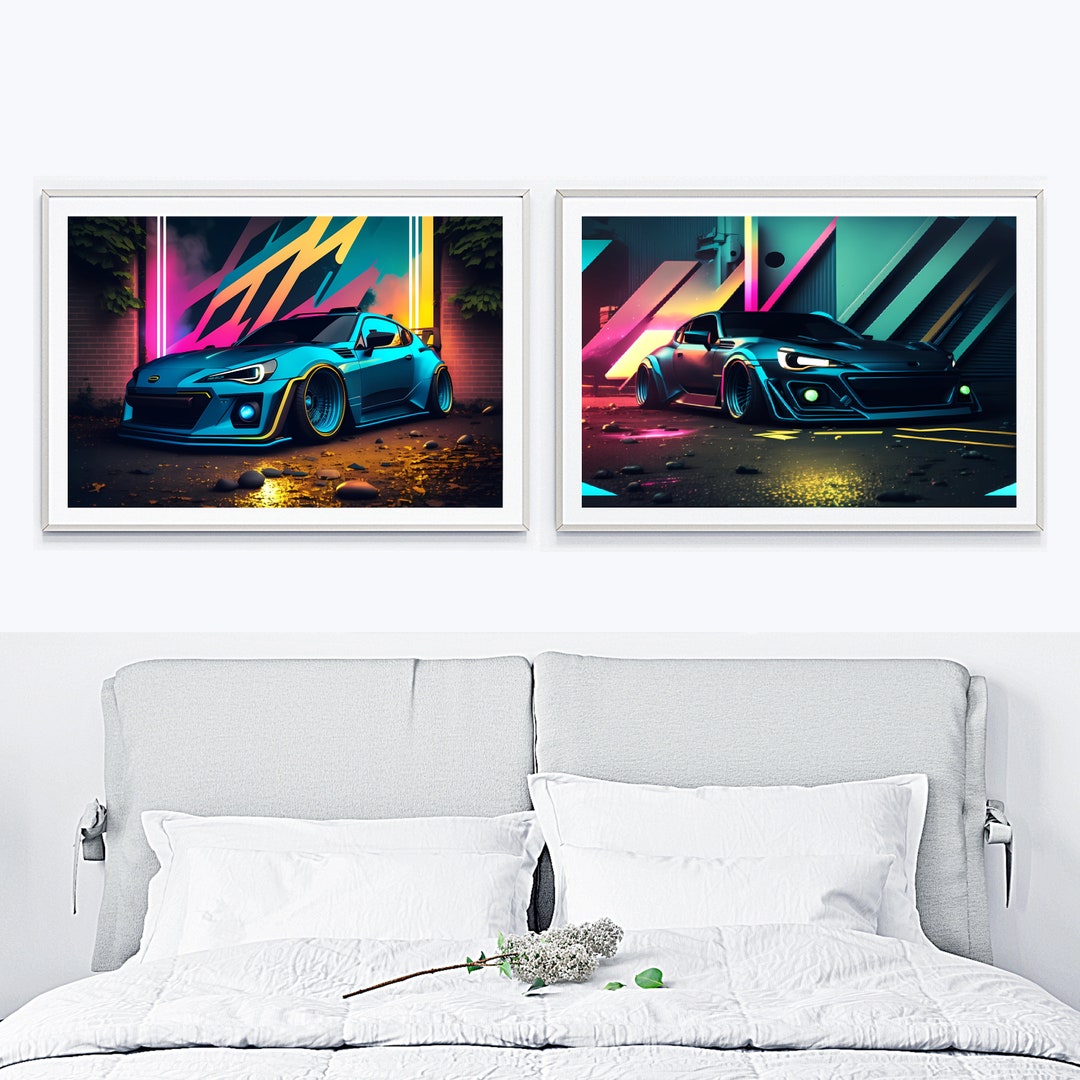 Digital Download Pack Subaru Brz Print Double PACK SET PRINTABLE Neon ...