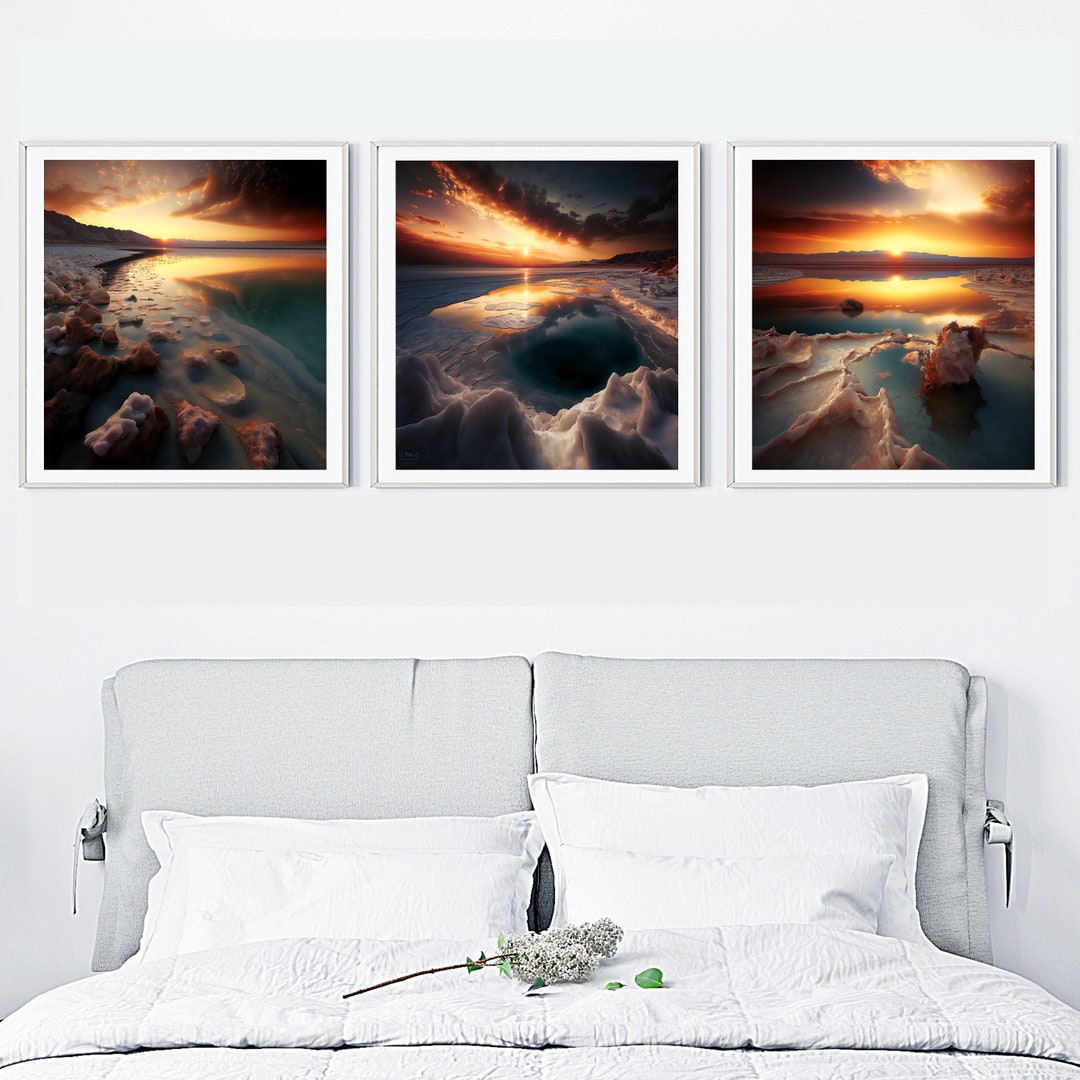 Digital Download Pack Dead Sea Art 3-PACK SET-PRINTABLE Dead Sea Sunset ...