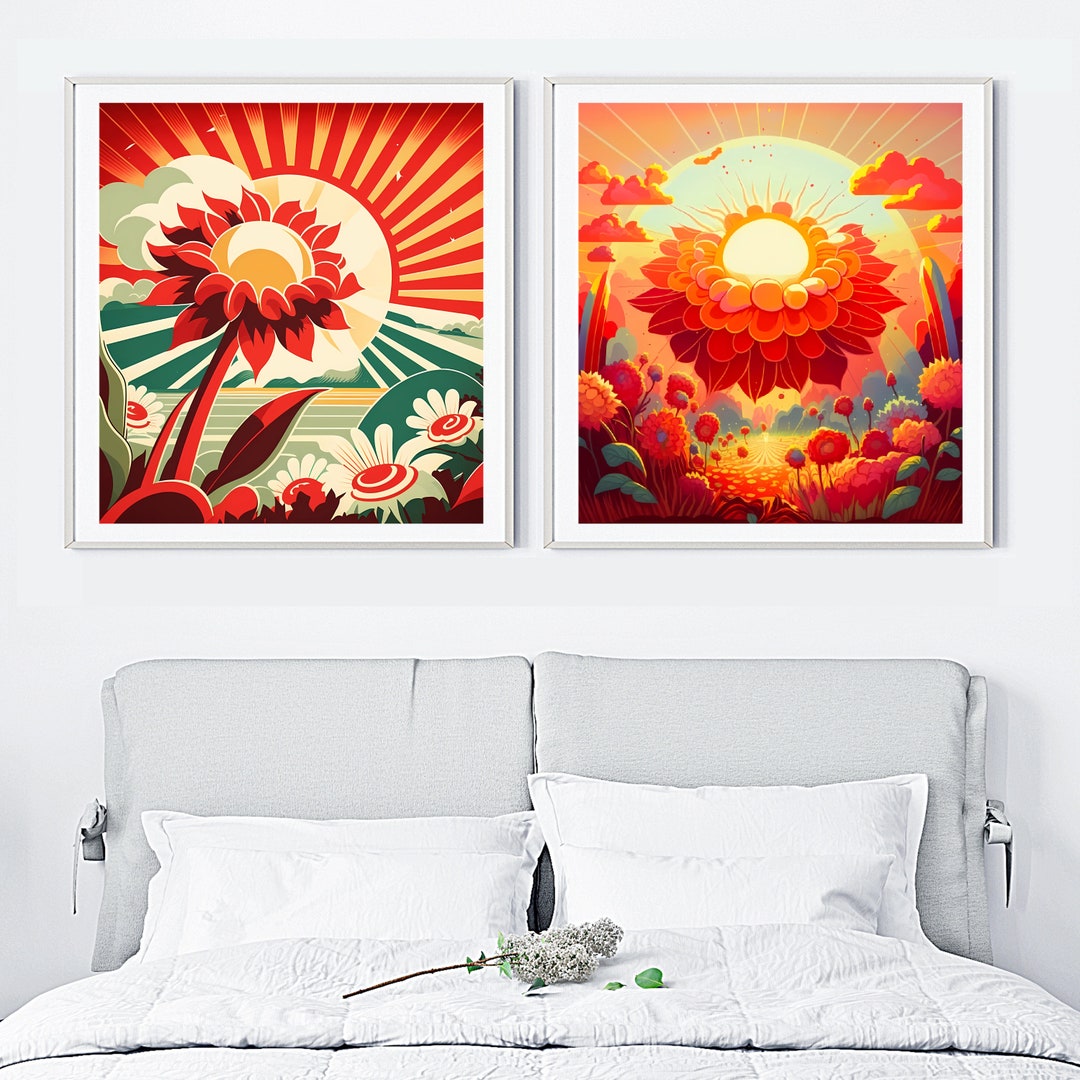 Digital Download Pack Retro Sunset Print Double PACK SET-PRINTABLE ...