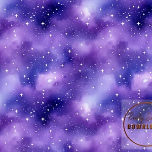 Watercolor Galaxy Digital Papers in Seamless Pattern, 12 Galaxy Design ...