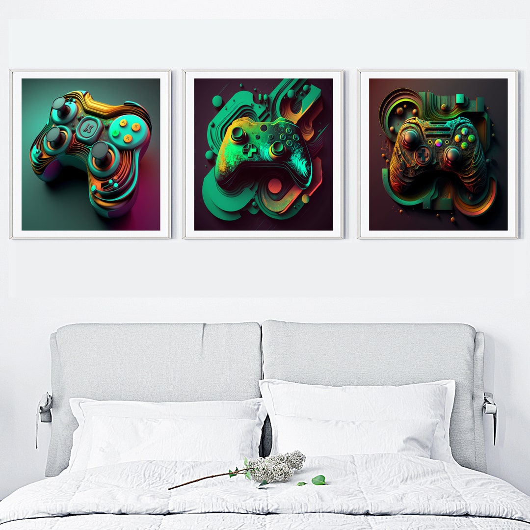 Digital Download Pack Xbox Controller Art 3-PACK SET-PRINTABLE Gamer ...