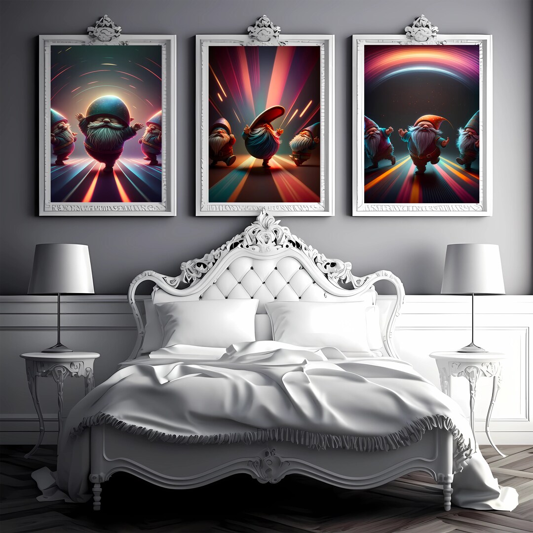 Digital Download 3-pack Gnomes Funky Dance Printable Art Gnome Pals ...