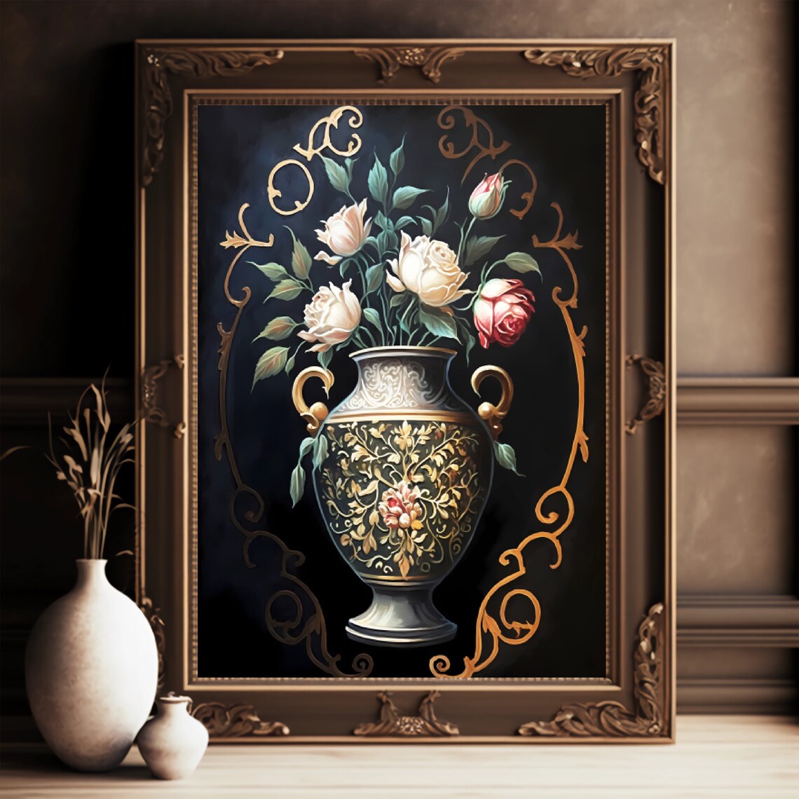 Digital Download Pack Roses in Egyptian Vase 4-PACK SET-PRINTABLE ...