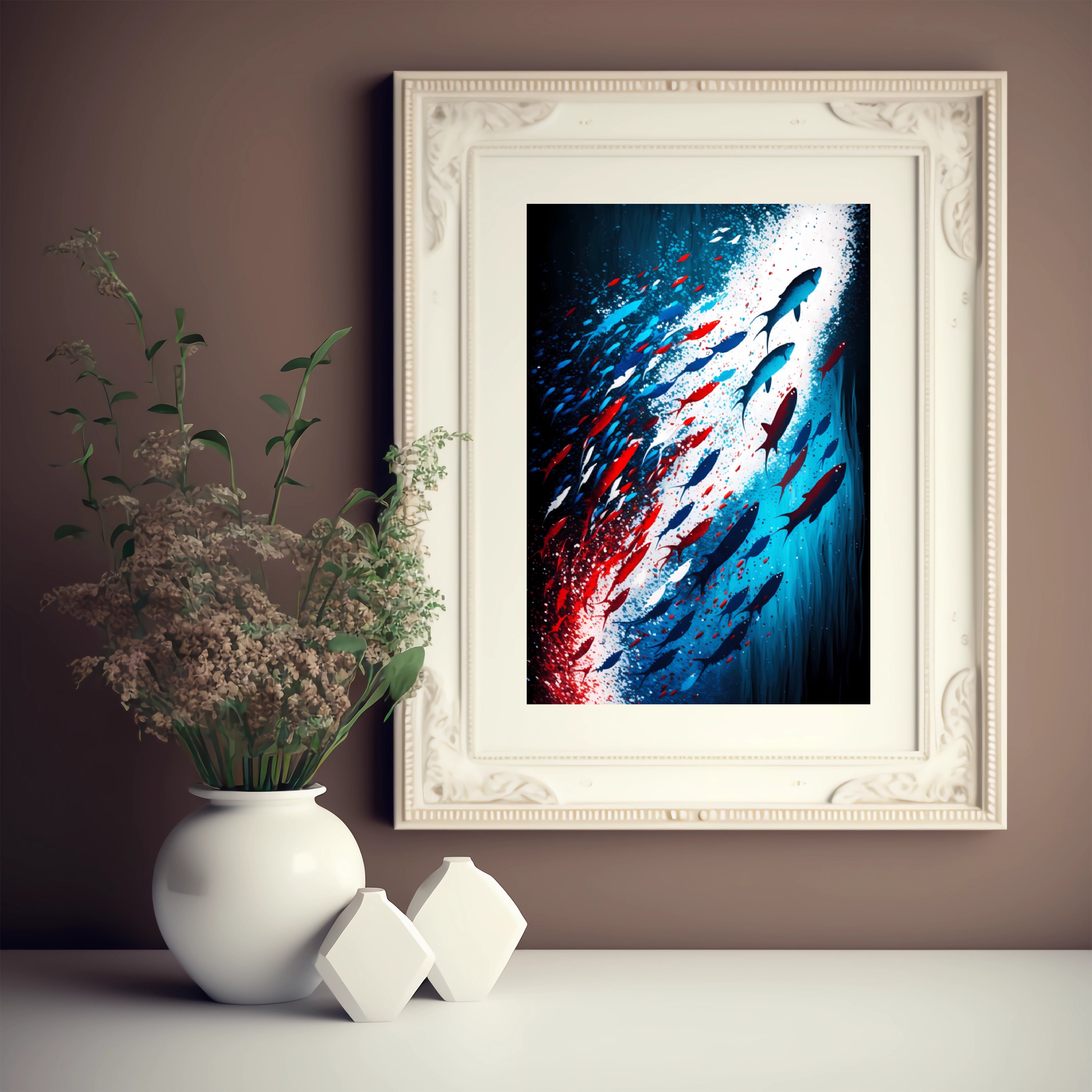 Digital Download Pack American Flag Fish 3 PACK SET Abstract Art, Fish ...