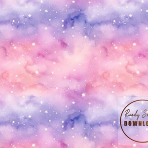 Watercolor Galaxy Digital Papers in Seamless Pattern, 12 Galaxy Design ...