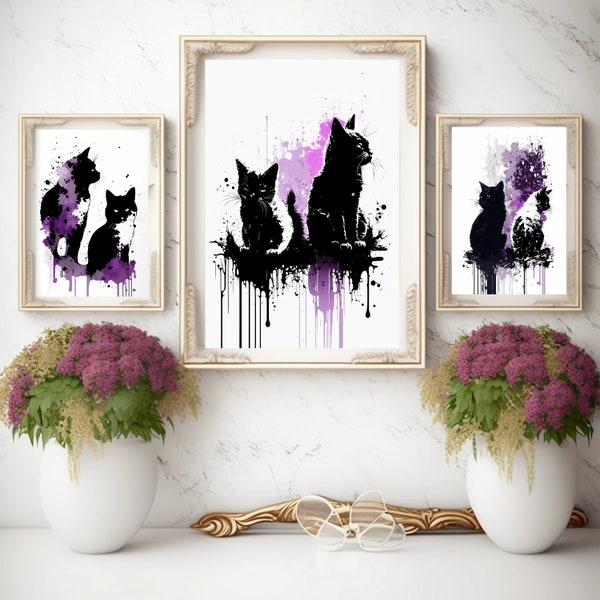 Abstract Cat Art - Etsy