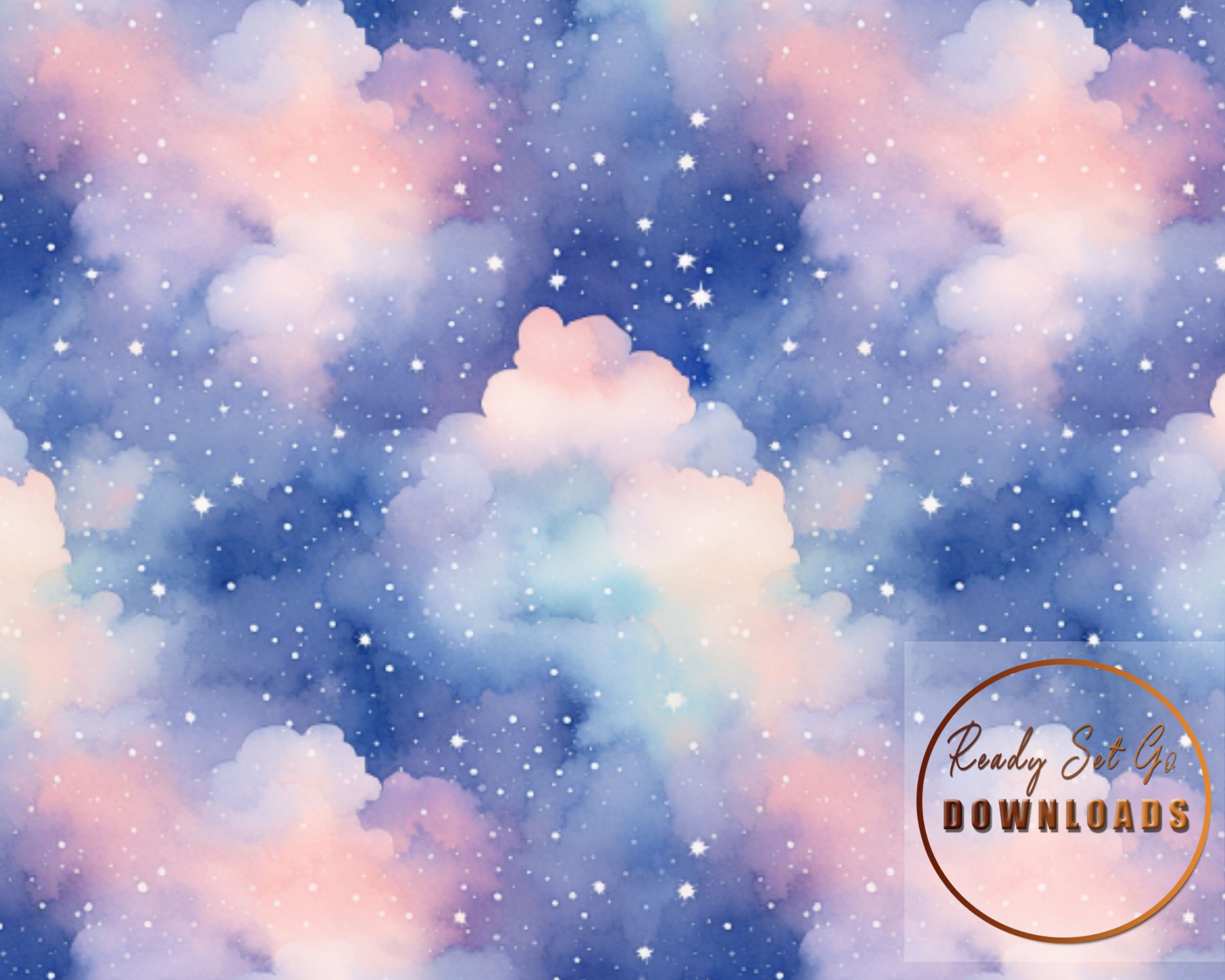 Watercolor Galaxy Digital Papers in Seamless Pattern 12 - Etsy