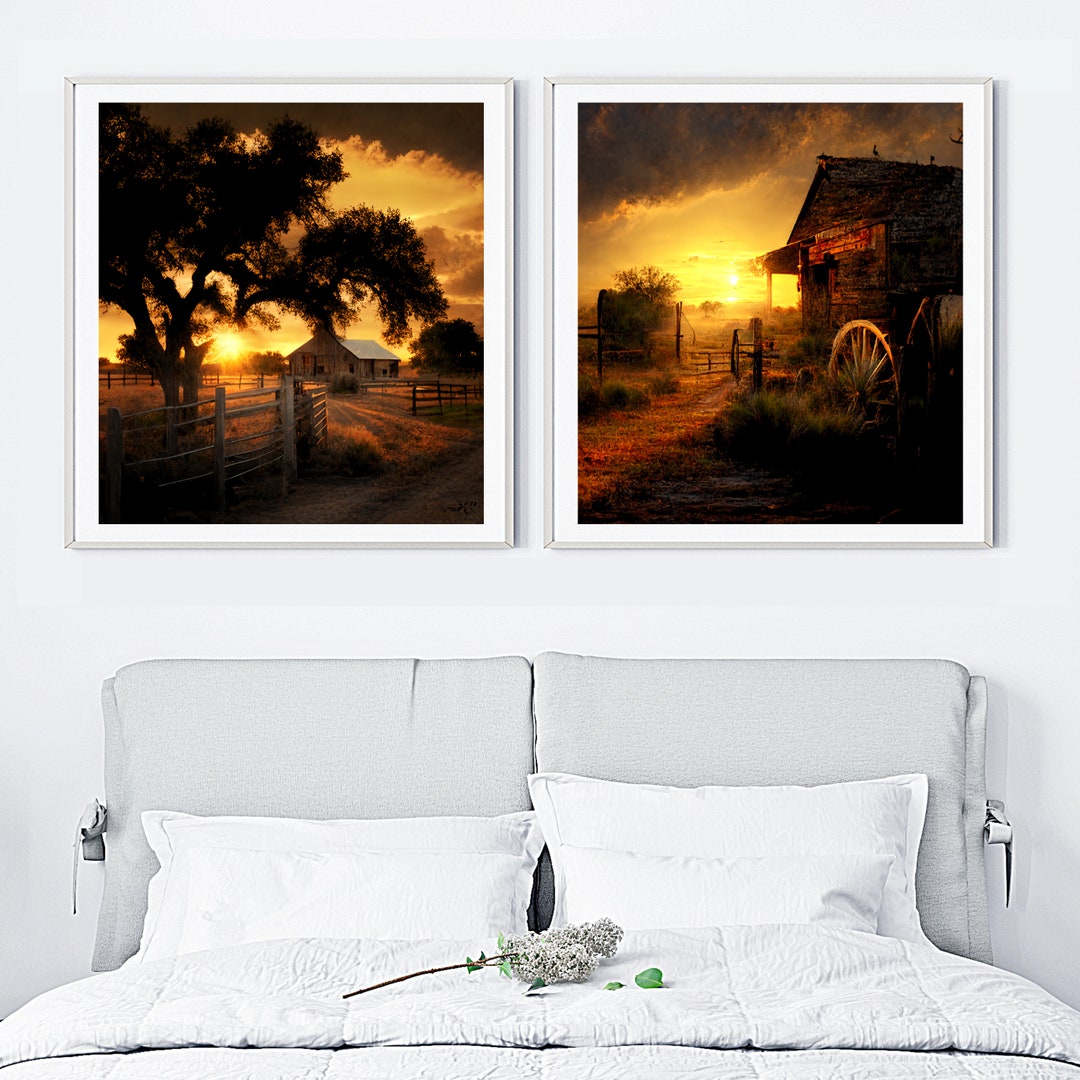 Digital Download Pack Texas Ranch House Art Double PACK SET PRINTABLE ...