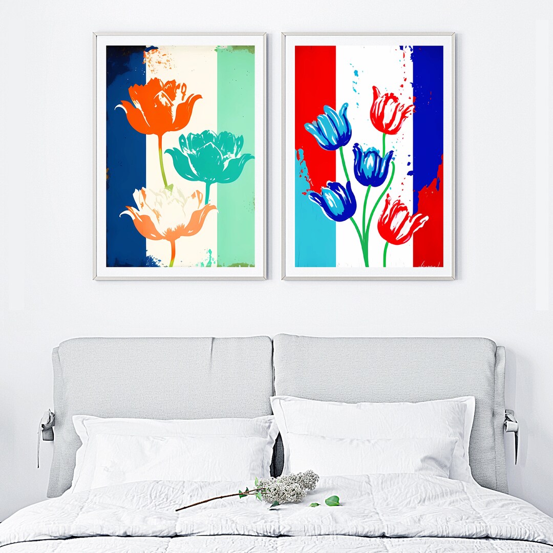 Digital Download Pack-colorful Tulip Print -2-PACK SET-PRINTABLE ...