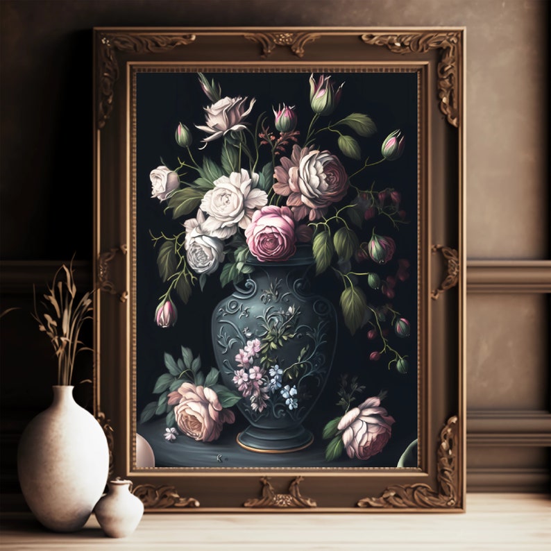 Digital Download Pack Roses in Egyptian Vase 4-PACK SET-PRINTABLE ...