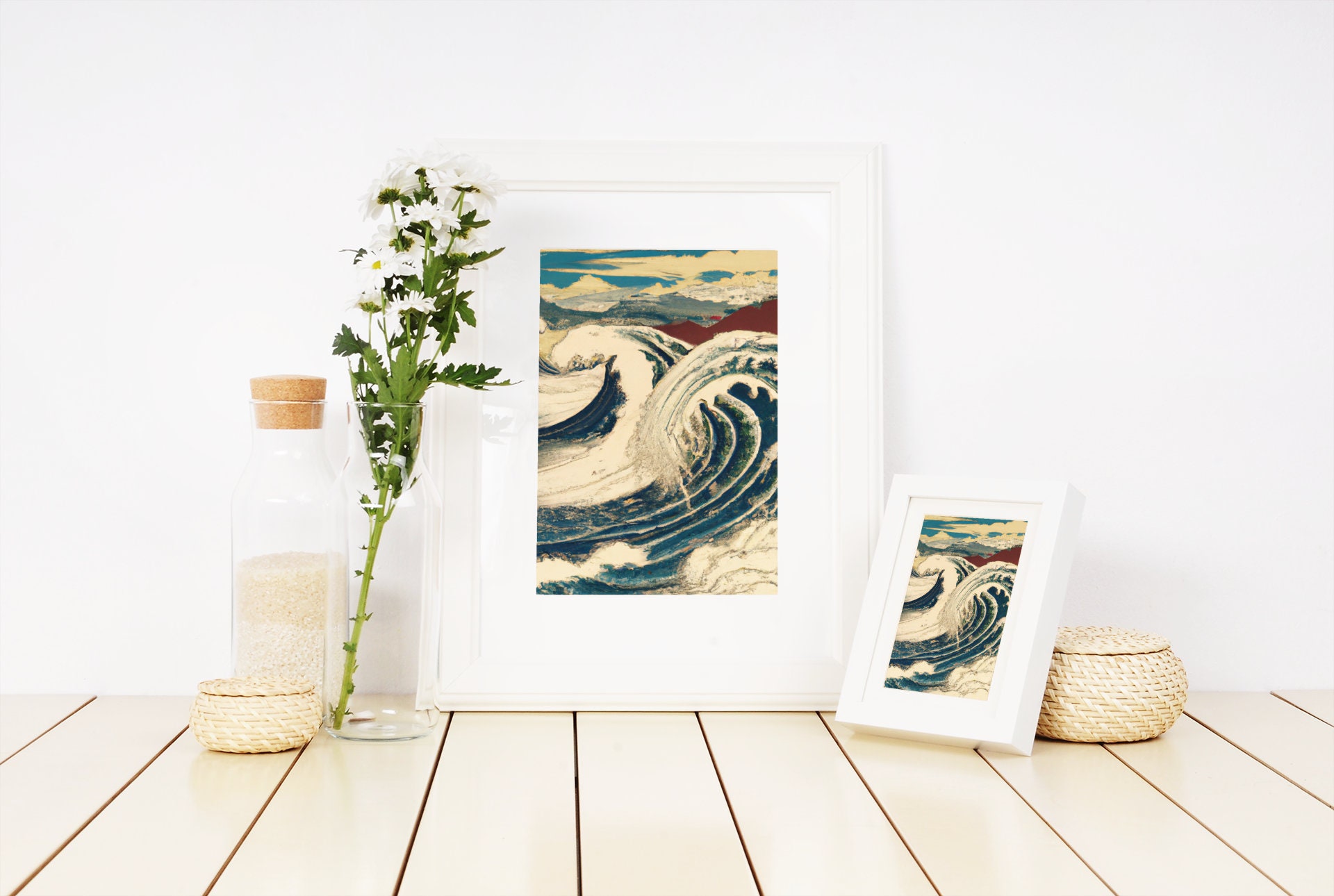 Digital Download Pack Japanese Art Print of a Giant Wave, Ukiyo-e Style ...