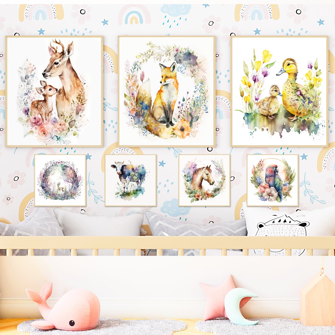 Digital Download 7 Pack Make Your Own Set, Nursery Animals Prints ...