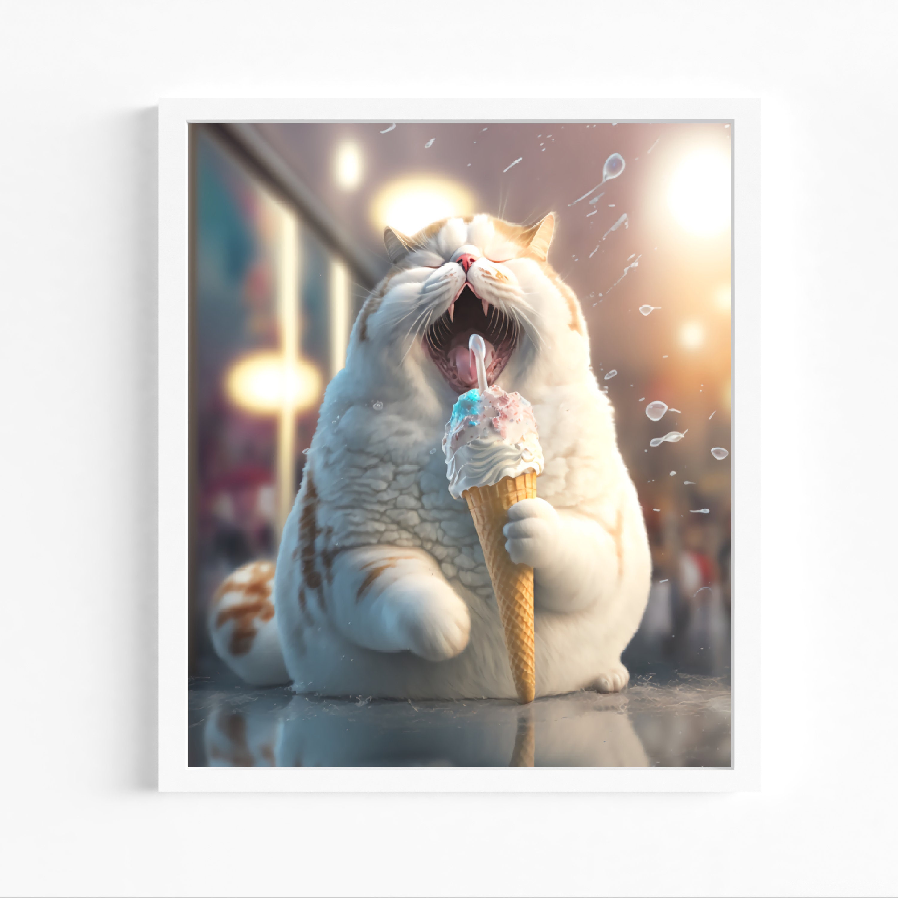 Digital Download Pack Happy Fat Cat Eating Ice Cream 4-PACK SET ...