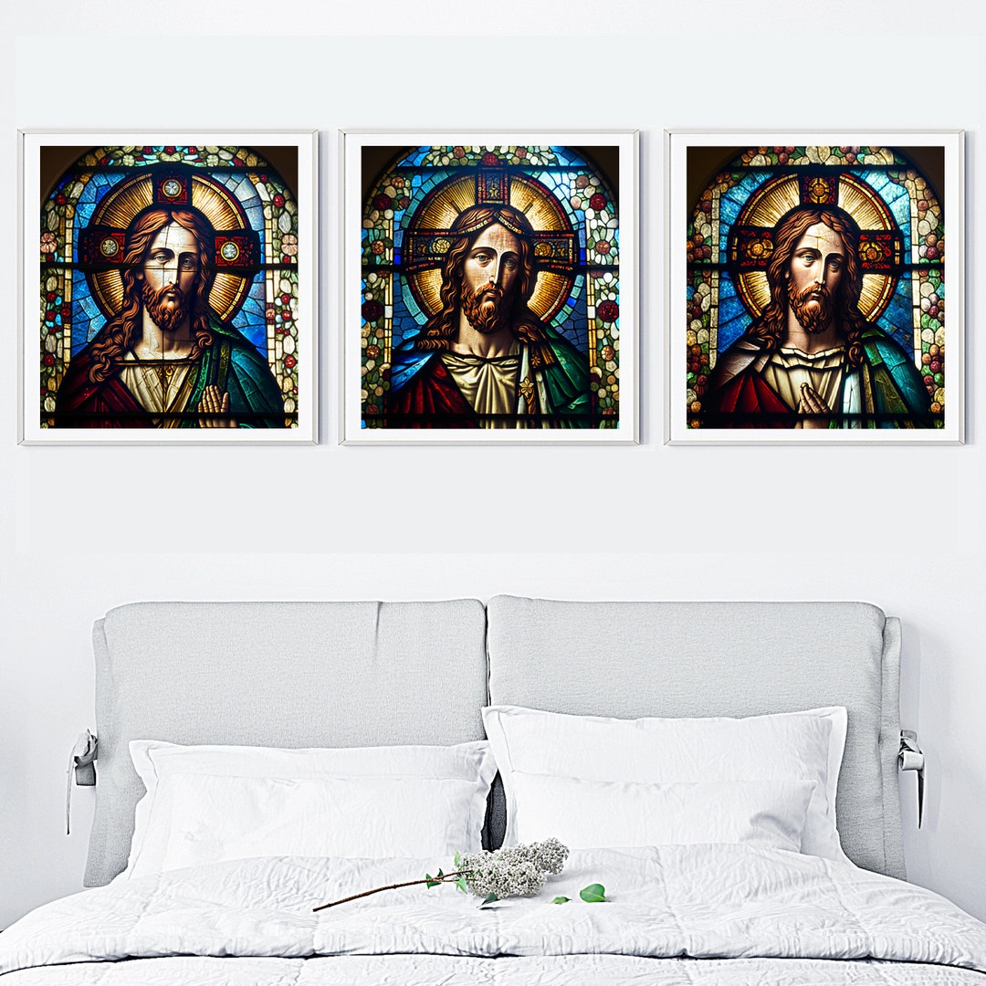 Digital Download Pack - Church Window Art -3-PACK SET-PRINTABLE- Jesus ...