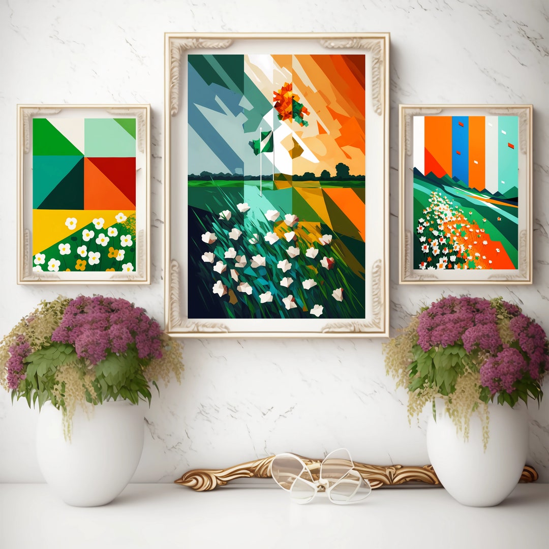 Digital Download Pack Abstract Flowers Field 3 PACK SET PRINTABLE ...