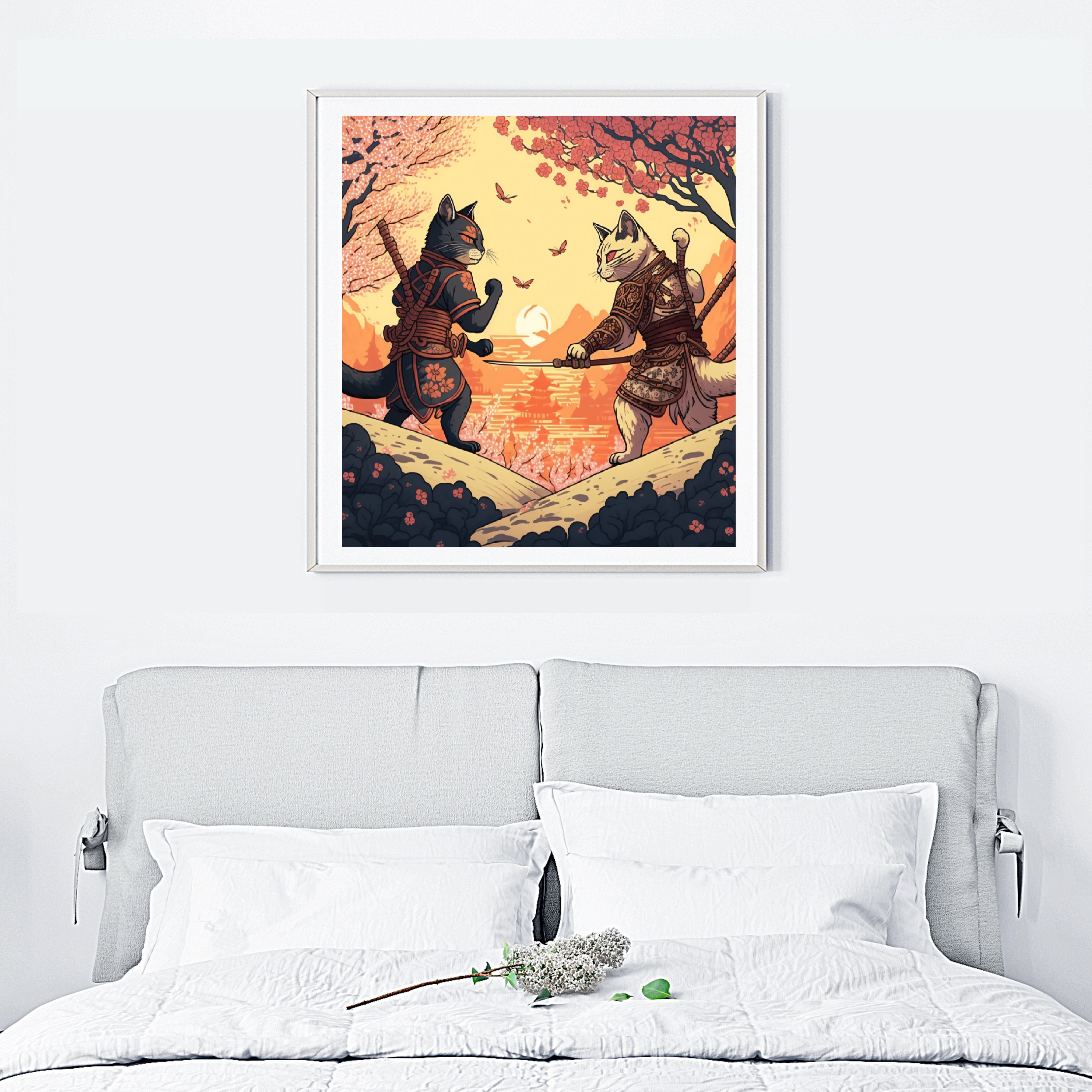 Digital Download Pack Samurai Cats Combat Art 3-PACK SET PRINTABLE Wall ...