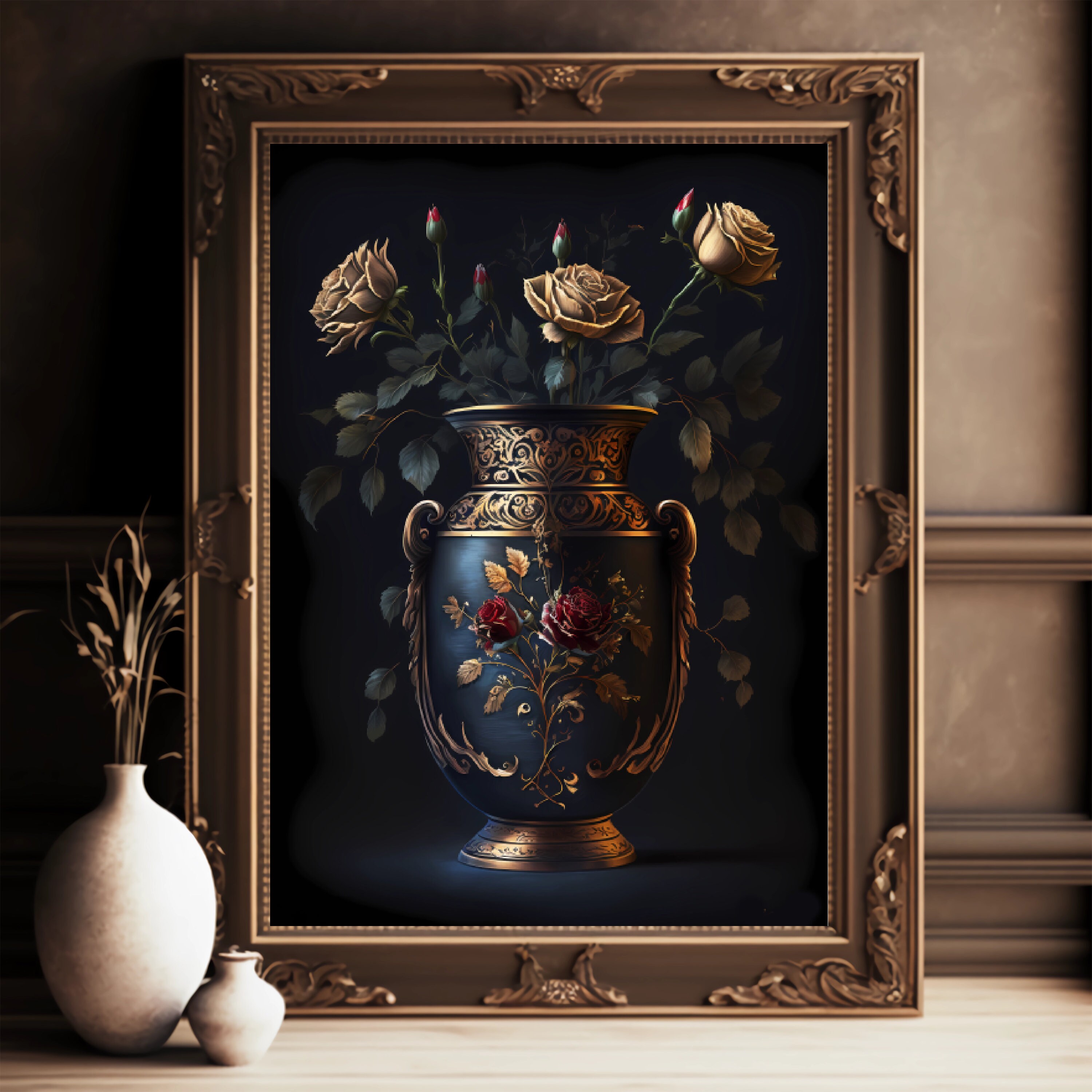 Digital Download Pack Roses in Egyptian Vase 4-PACK SET-PRINTABLE ...