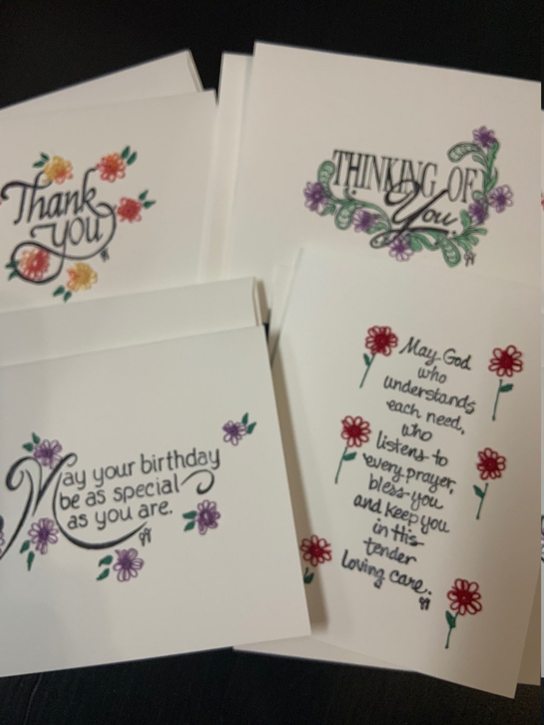 Note Cards With Tatted Flowers and Sentiments - Etsy