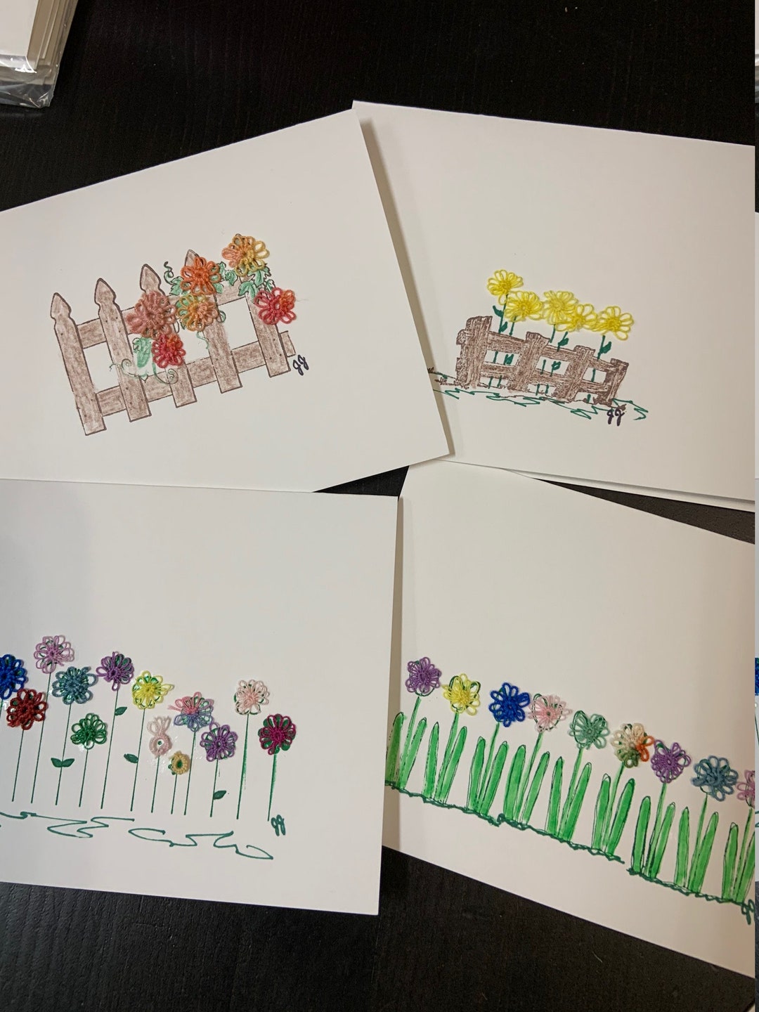 Note Cards With Variety of Flowers - Etsy