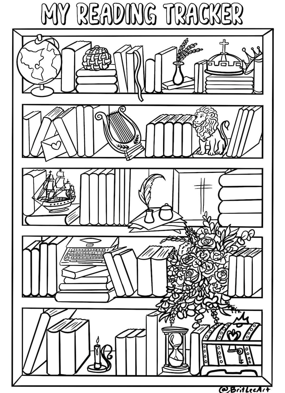 Reading Tracker Coloring Page! - Etsy