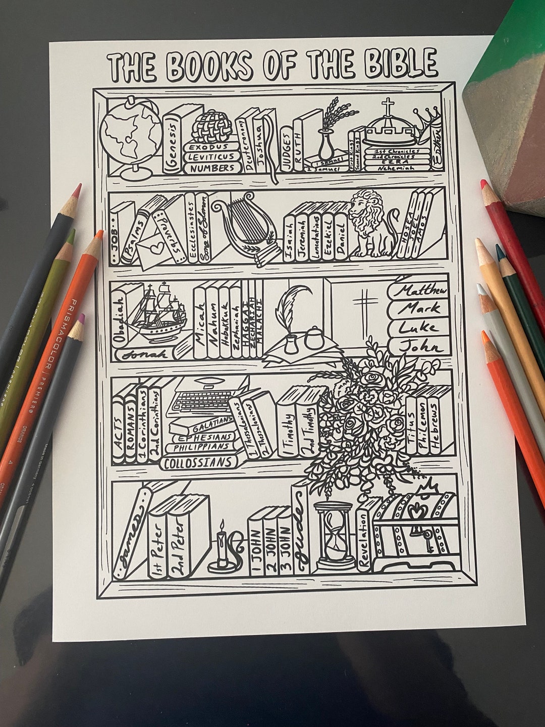 The Books of the Bible Reading Tracker/ Coloring Page! - Etsy