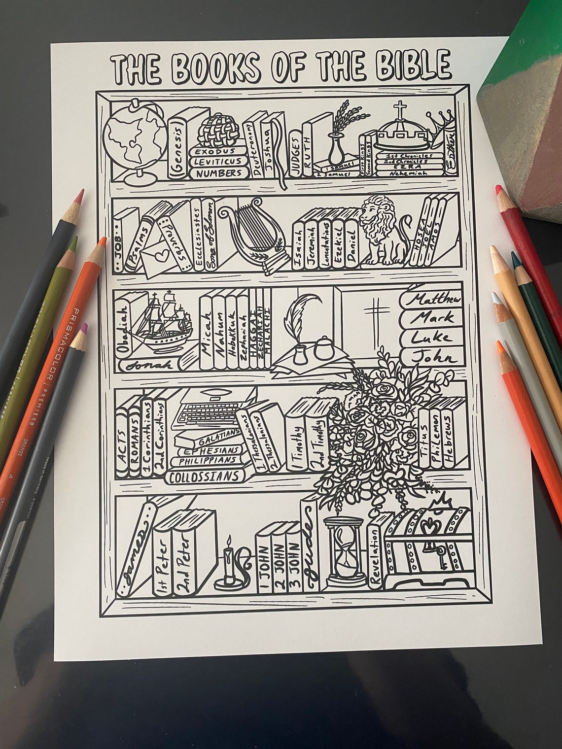 The Books of the Bible Reading Tracker/ Coloring Page! - Etsy