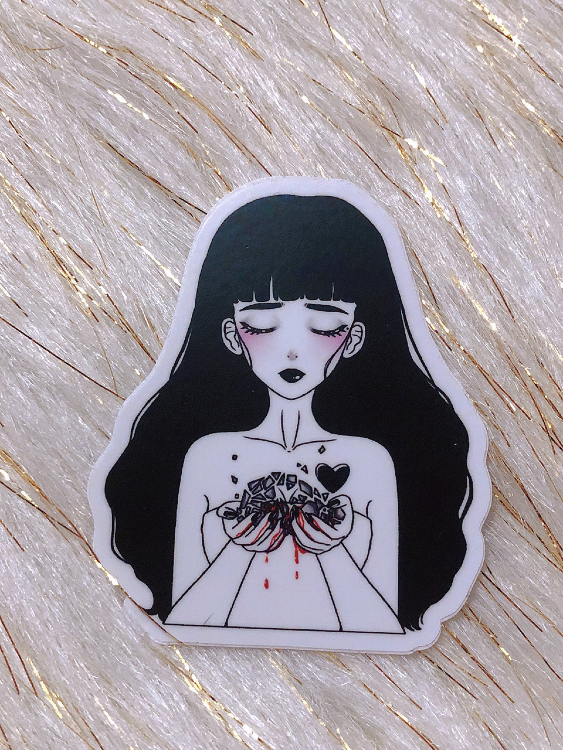 Sad Girl Sticker Pack Holographic Stickers Matte Stickers - Etsy