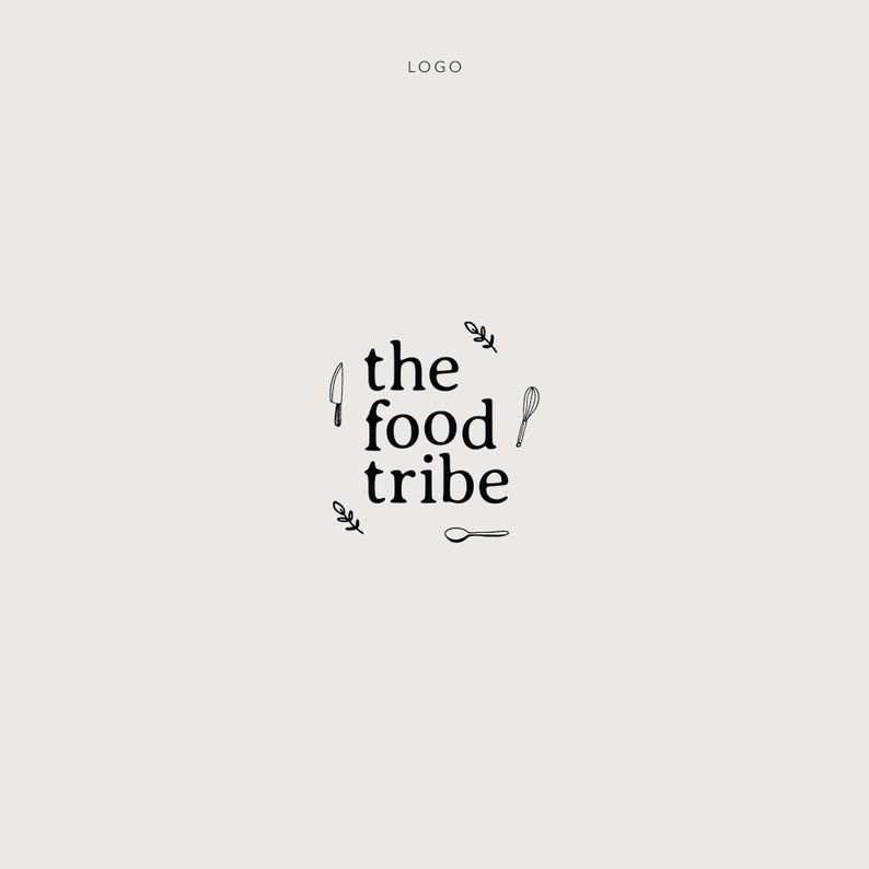 Food Blog Logo Bakery Logo Restaurant Logo Chef Logo Cute Cookbook Logo ...