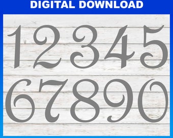 Calligraphy Numbers SVG: Bold Font, Cricut & Silhouette (digital ...