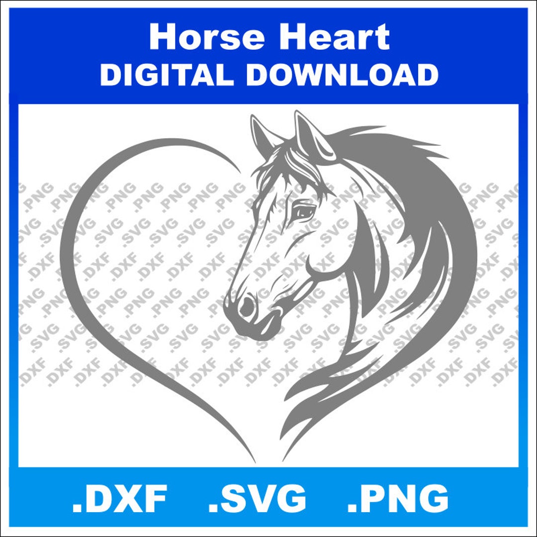 Horse Heart SVG PNG & DXF Digital Download - Etsy